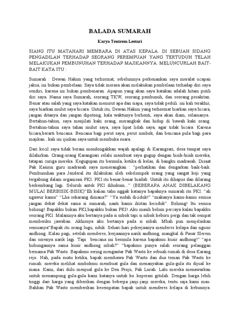Balada Sumarah | PDF | Agama & Spiritualitas | Fiksi Misteri, Thriller ...