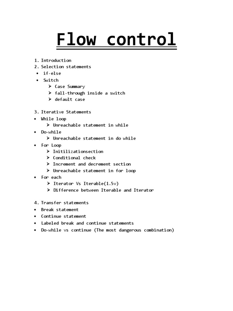Flow Control by Durga Sir | PDF | Control Flow | Computer Programming Flow Control by Durga Sir | PDF | Control Flow | Computer Programming