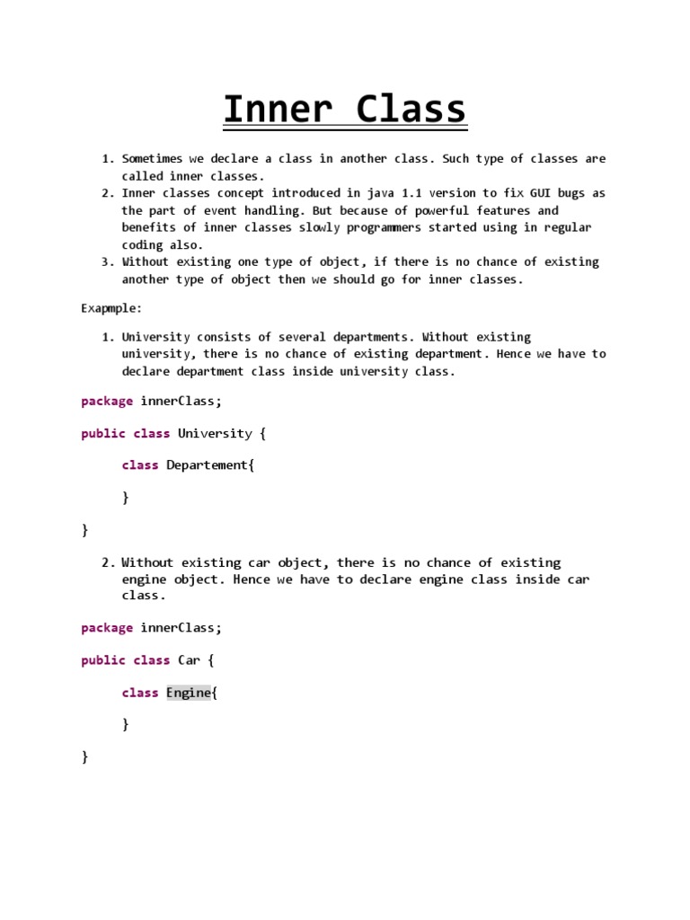 Inner Class by Durga Sir | PDF | Computers