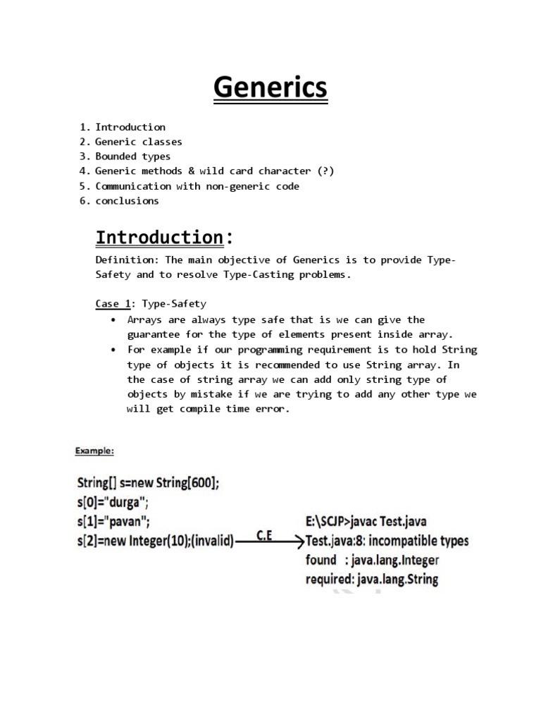 Generics by Durga Sir | PDF