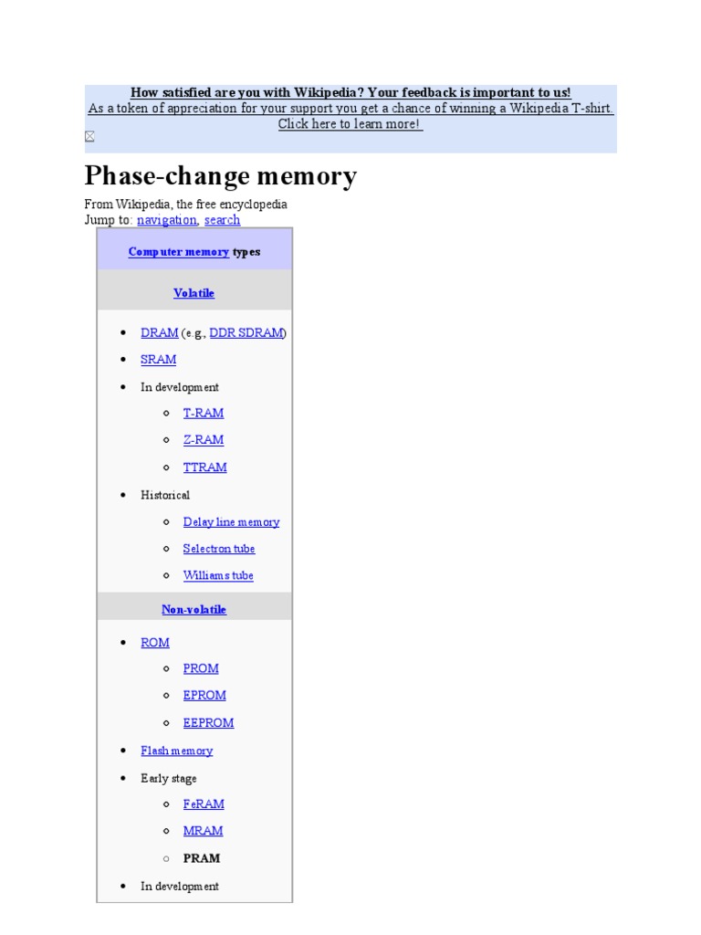 Phase Change Memory | PDF | Computer Memory | Flash Memory