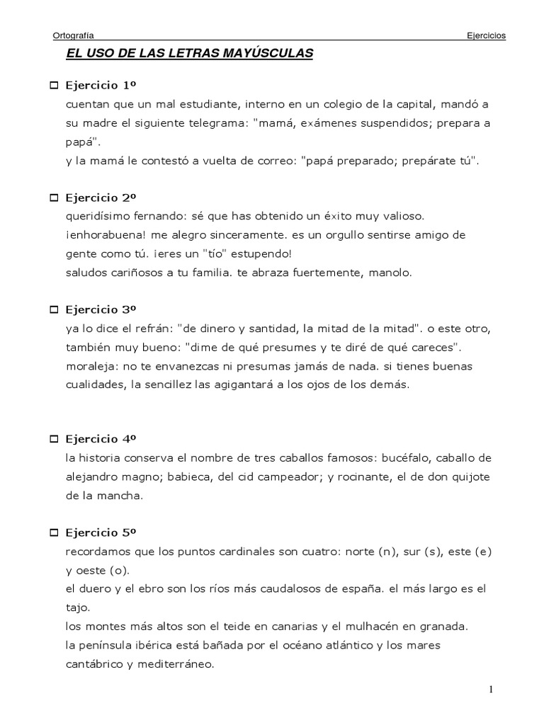 Ejerc ORTOGRAF | PDF