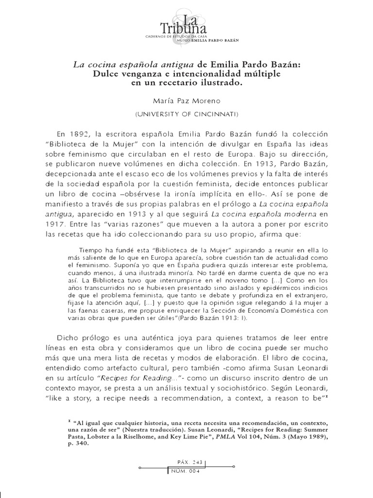 La Cocina Espanola Antigua de Emilia Pardo Bazan Dulce Venganza e ...