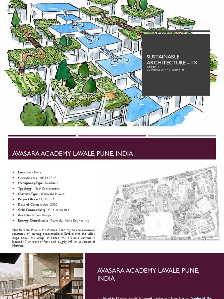 Sustainable Arch. - Avasara Academy Pune | PDF