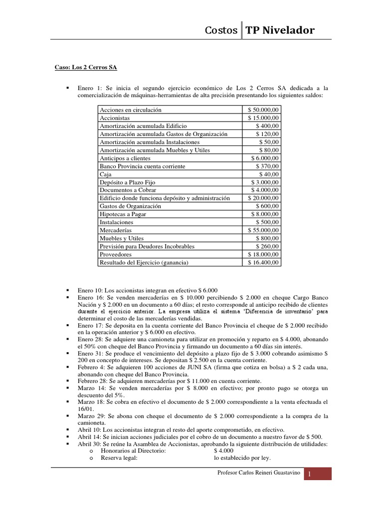 TP Integral Nivelador Costos | PDF | Bancos | Cheque