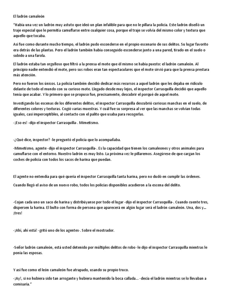 El Ladrón Camaleón | PDF