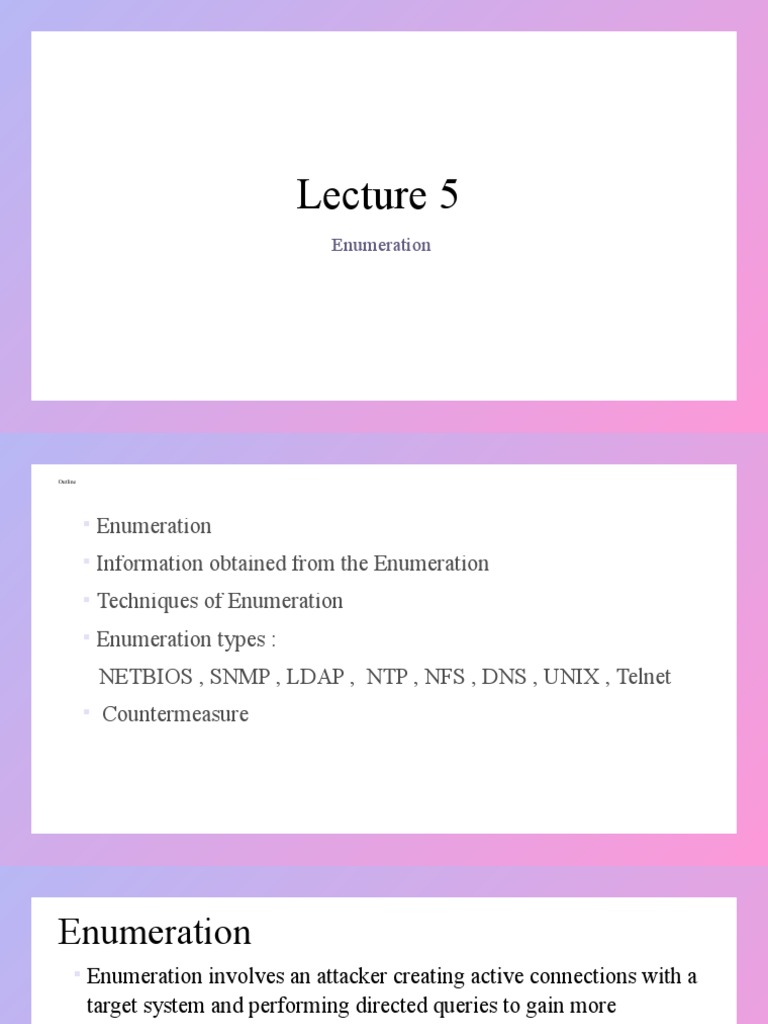 Lecture 5 Enumeration 1 Pdf Domain Name System User Computing 