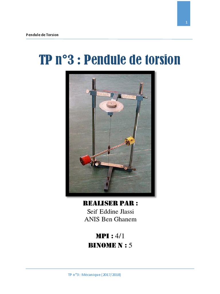 Mecanique TP 3 Compte Rendu | PDF | Pendule (physique) | Masse