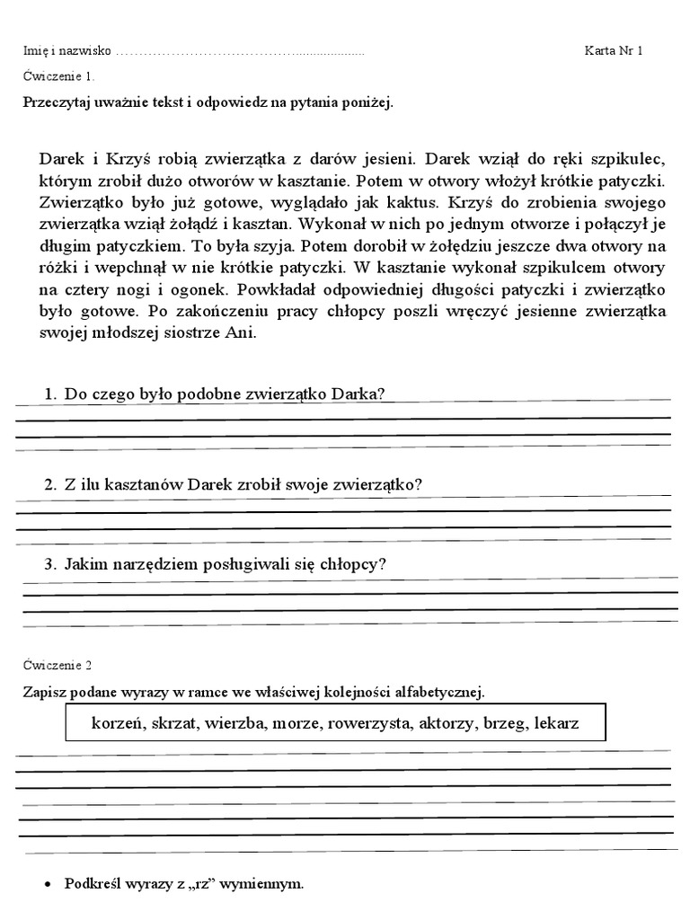 Karty Pracy Pol Przyr - kl3 | PDF