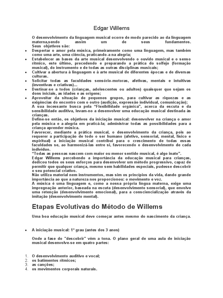 Edgar Willems | PDF | Ritmo | Educação Musical