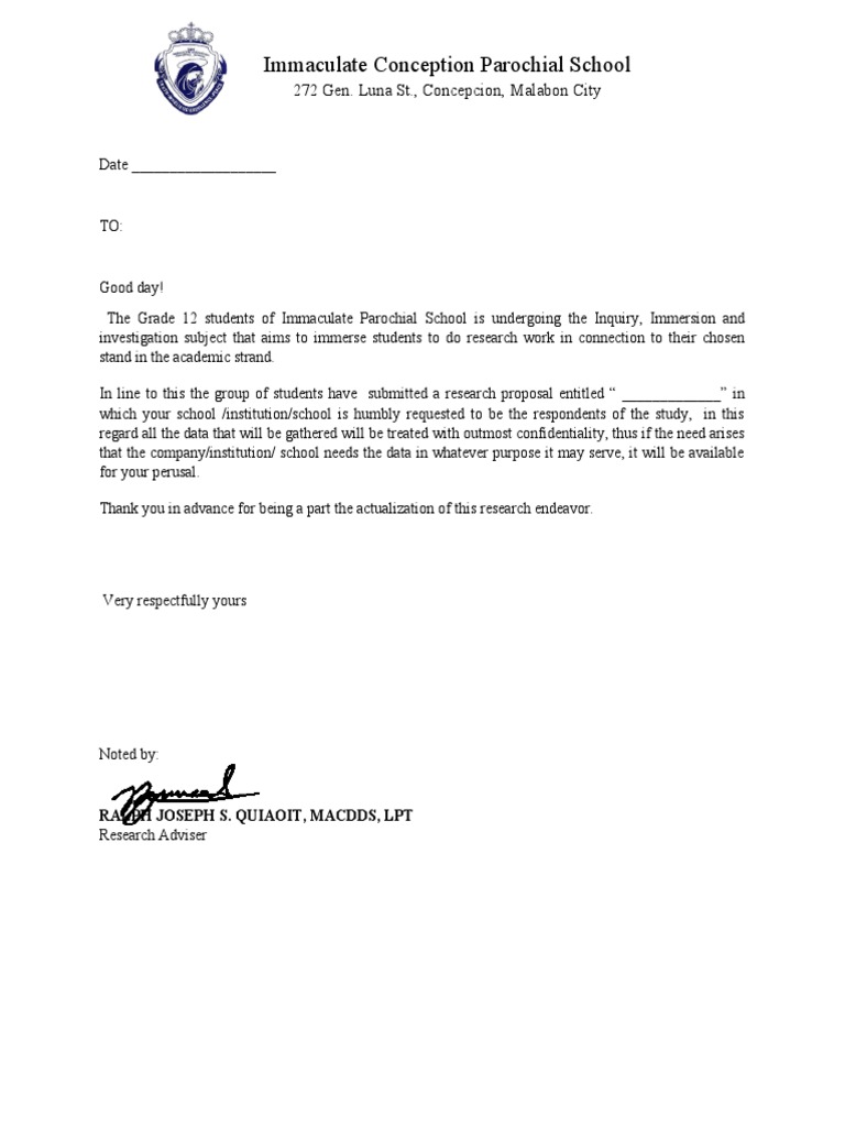 Icps Research Request Letter | PDF