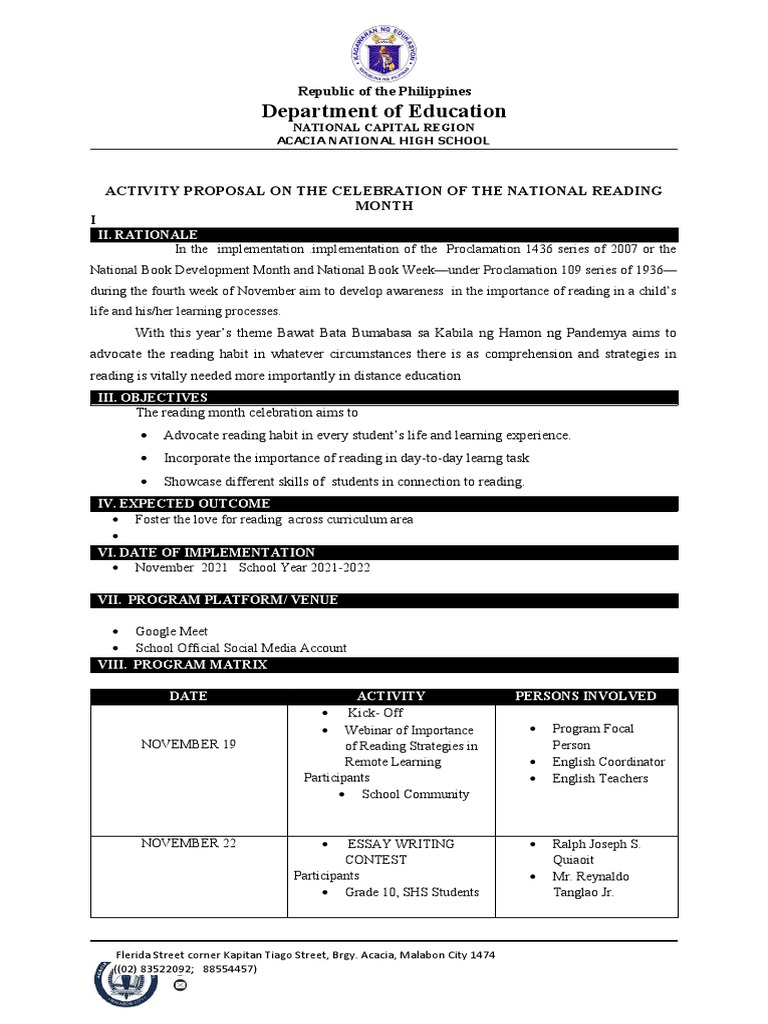 Project Proposal On Differentiated Reading Program | PDF | Behavior ...