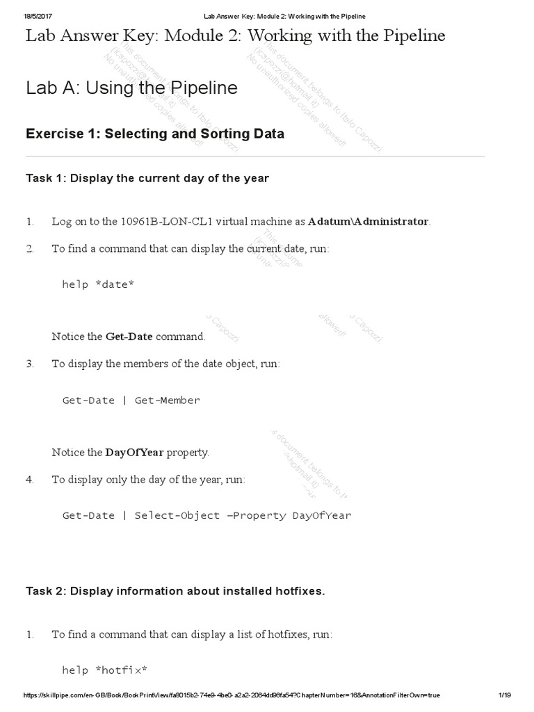 Lab Answer Key - Module 2 - Working With The Pipeline | PDF | Comma ... Lab Answer Key - Module 2 - Working With The Pipeline | PDF | Comma ...