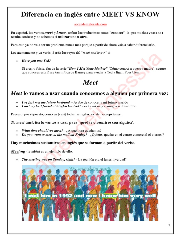 Diferencia Entre MEET y KNOW | PDF