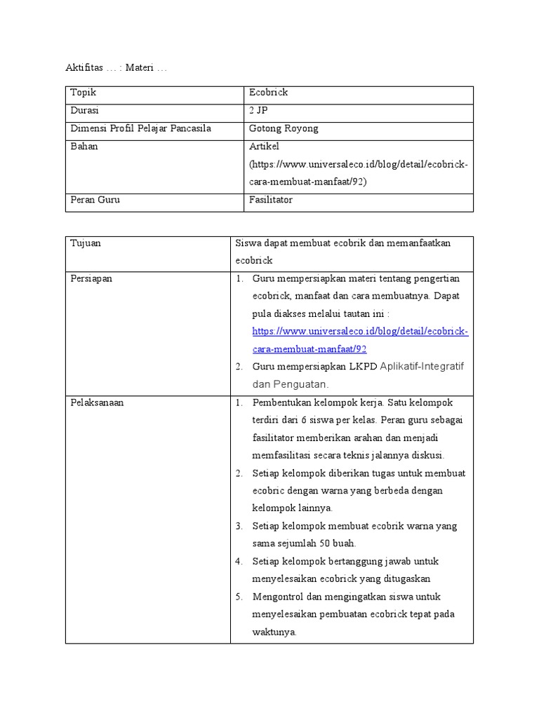 Bu Dian Ecobrick | PDF