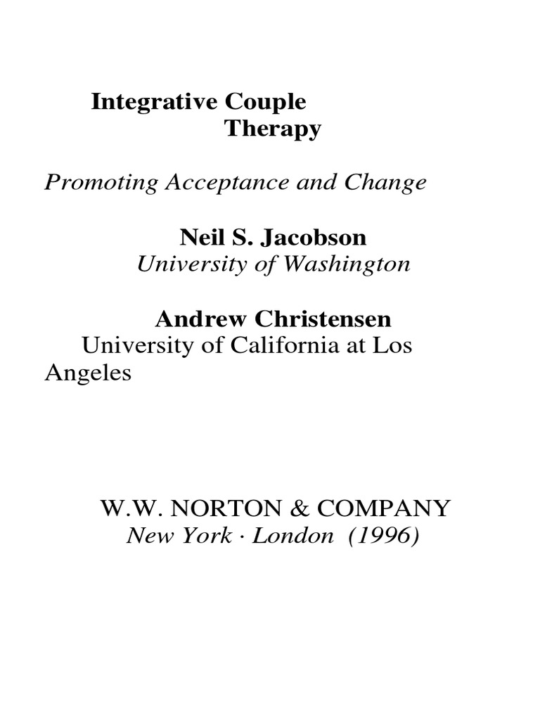 Jacobson & Christensen - Integrative Couple Therapy | Download Free PDF ...