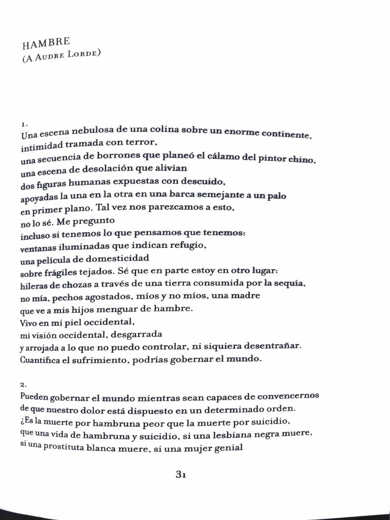 Poesía de Adrienne Rich: Hambre y Desolación | PDF | Amor