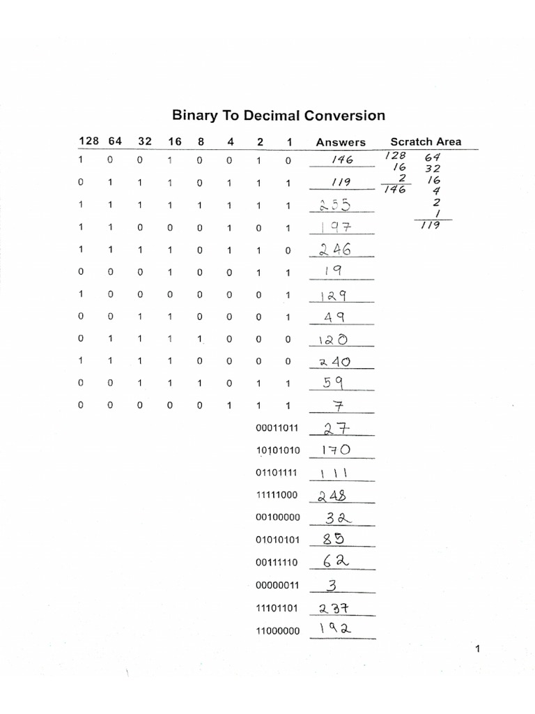 Actividades Binarios y Decimales | PDF