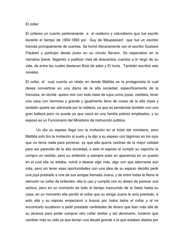 El Collar Lectura y Redacción | PDF