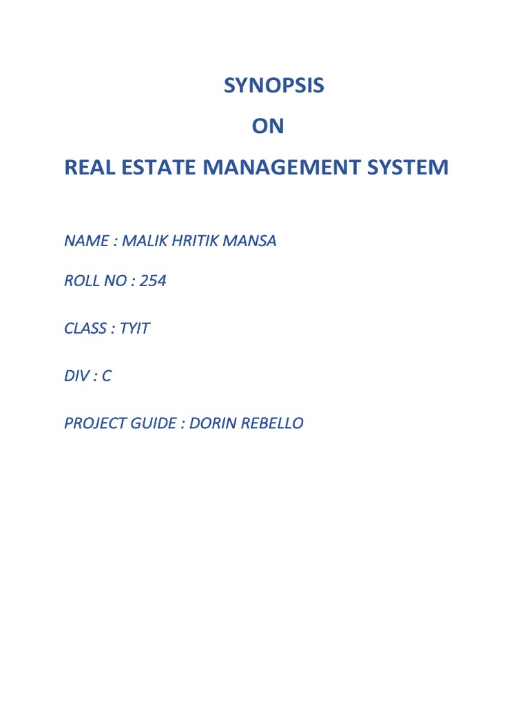 Real Estate Management System | PDF | Password | User (Computing)