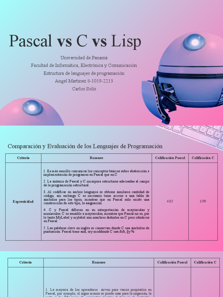 Pascal Vs C Vs Lisp | PDF | Lenguaje de programación | Programación de computadoras