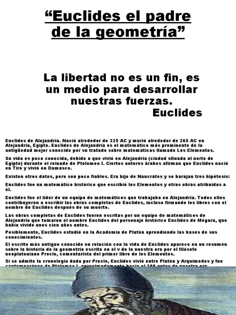 Euclides El Padre de La Geometría | PDF | Euclides | Geometría