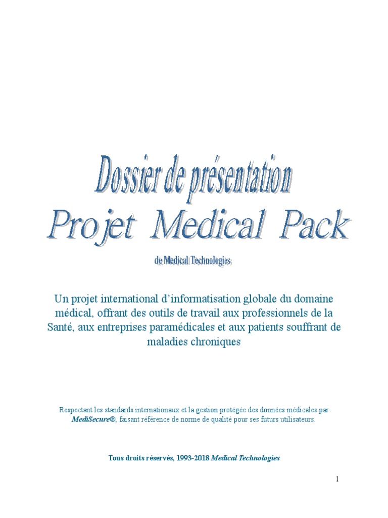 Projet Medical Pack 2010 | PDF