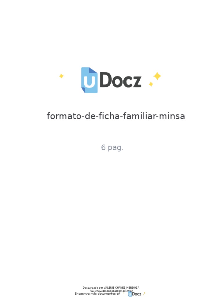 Formato de Ficha Familiar Minsa | PDF