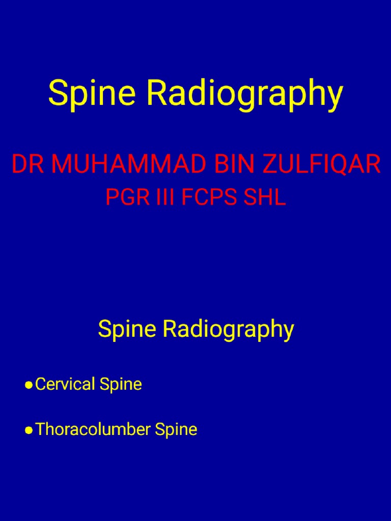 Spine Radiography | PDF