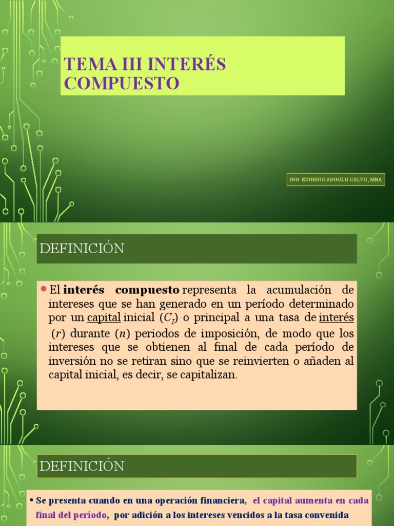 Interés Compuesto: Definición y Ejemplos | PDF | Inflación | Interés