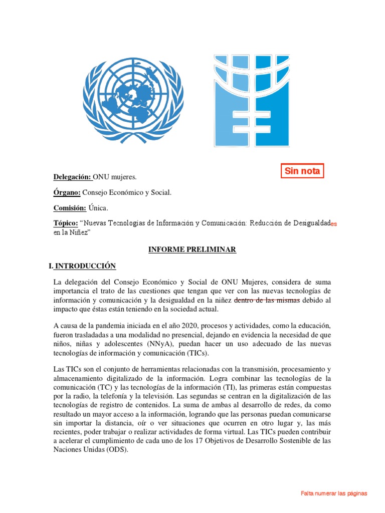 Informe-ONU Mujeres | PDF | Tecnología de información y comunicaciones | Desarrollo sostenible
