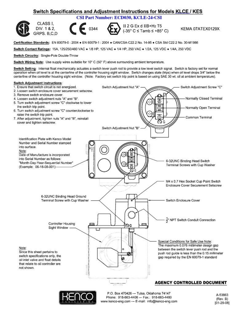 KLC Oil Level Controller Installation Guide | PDF | Valve | Internal ...
