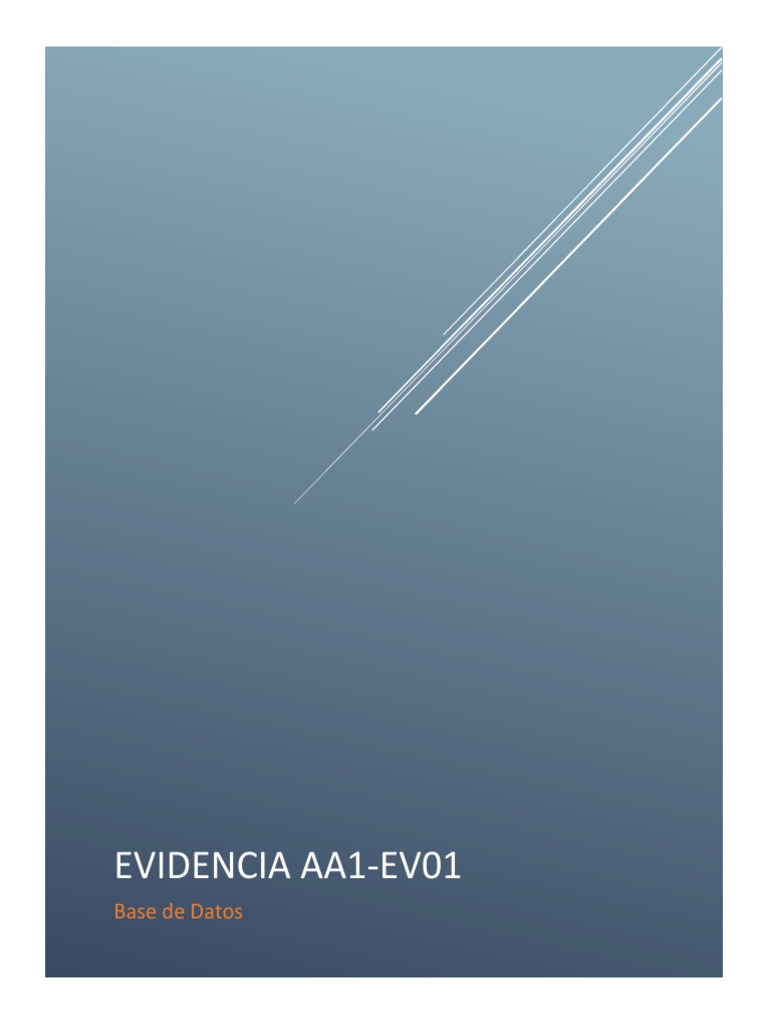 Evidencia Base de Datos. AA1-EV01 | PDF | Logística | Planificación