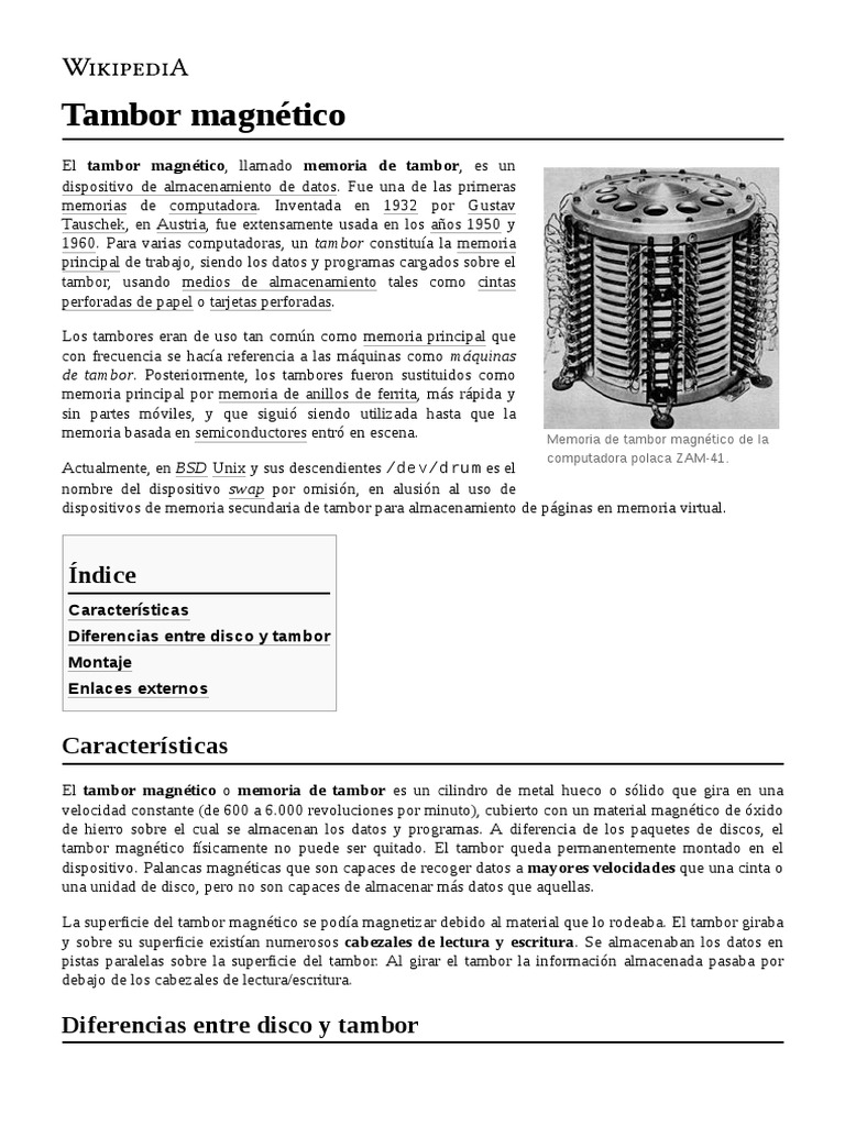 Tambor Magnético | PDF | Equipo | Equipo de oficina