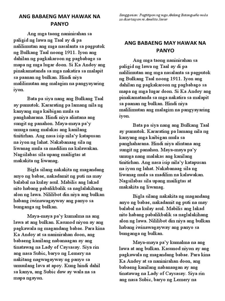 ANG BABAENG MAY HAWAK NA PANYO-3rd Week-D1 | PDF