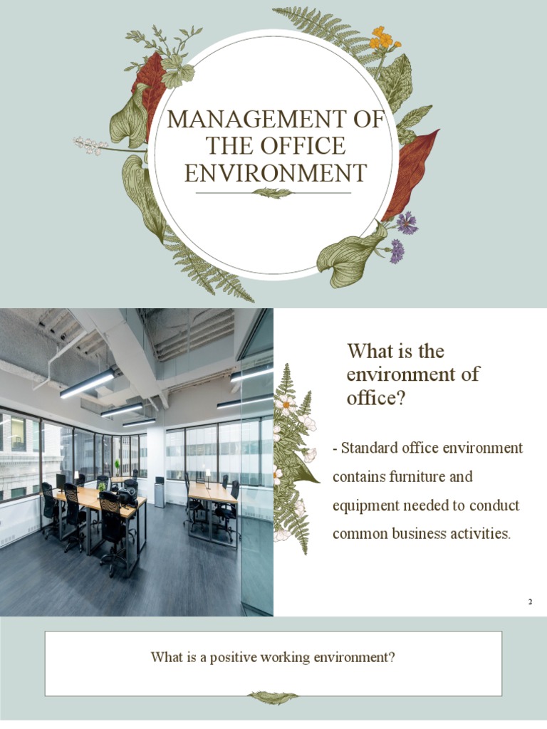 Management of The Office Environment | PDF | Human Factors And Ergonomics | Business