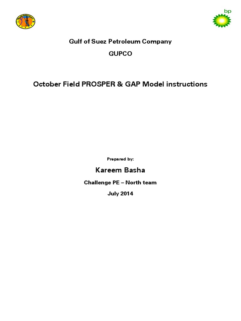 October PROSPER & GAP Model Instructions | PDF | Petroleum Reservoir ...