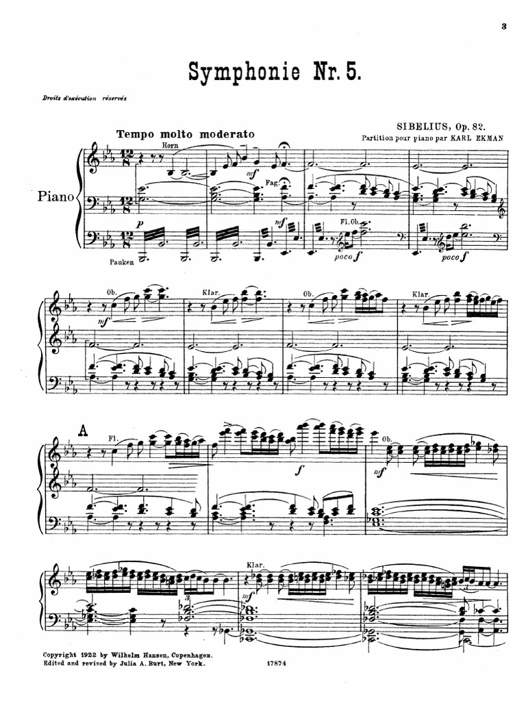 IMSLP15994-Sibelius - Symphony No.5, Op.82 (Trans. Ekman - Piano) | PDF