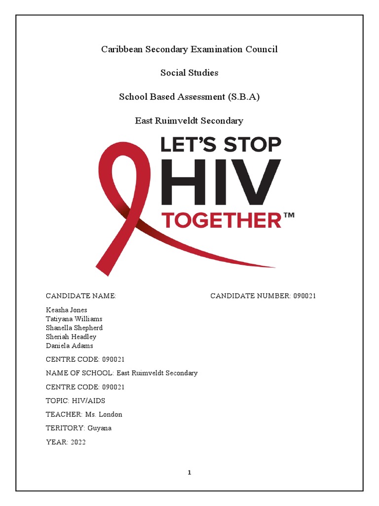 Social Studies Sba | PDF | Hiv/Aids | Safe Sex