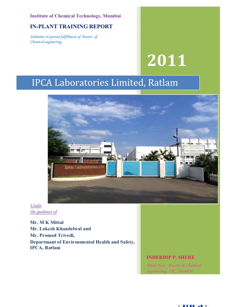 In-Plant Training Report of IPCA Ratlam | PDF | Sewage Treatment | Pollution