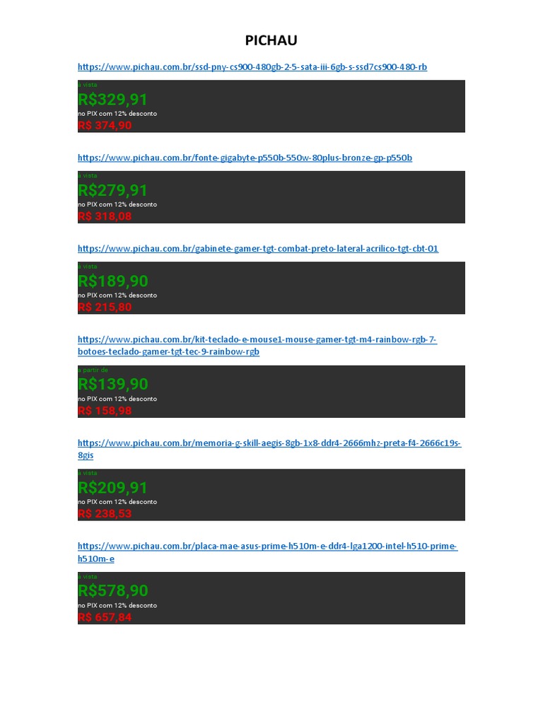 PC Pichau | PDF | Computers | Technology & Engineering