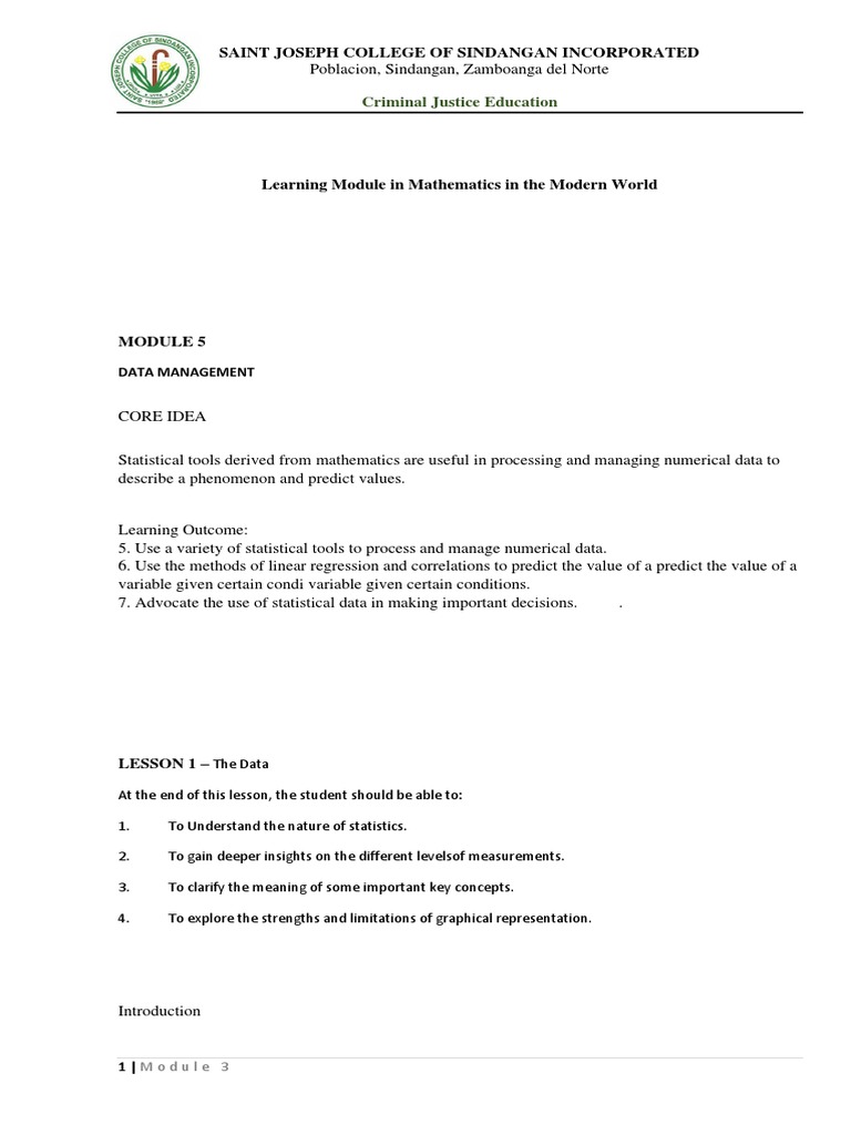 Module 5 | PDF | Level Of Measurement | Statistics