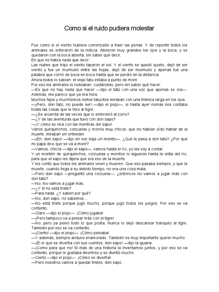 Como Si El Ruido Pudiera Molestar GUSTAVO ROLDÁN | PDF