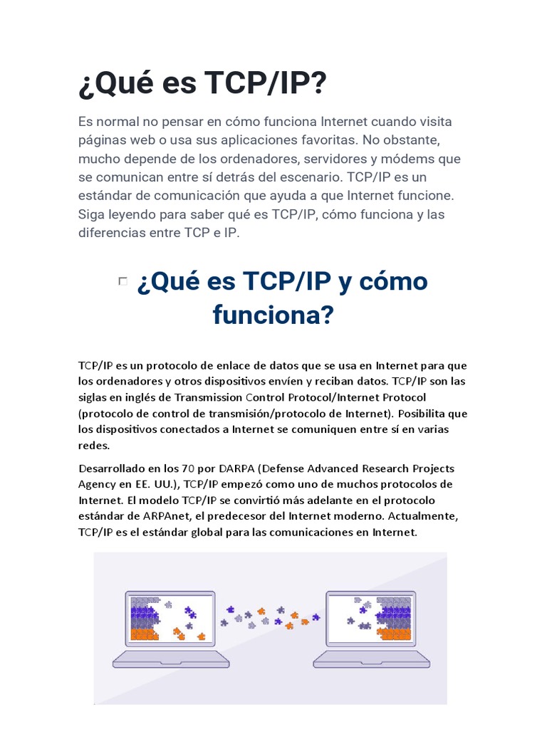 Qué Es TCP | PDF | Protocolos de internet | Conjunto de protocolos de internet
