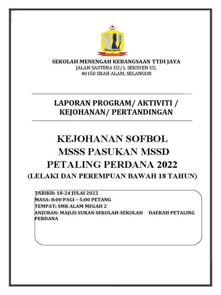 Laporan Sofbol MSSS 2022 | PDF