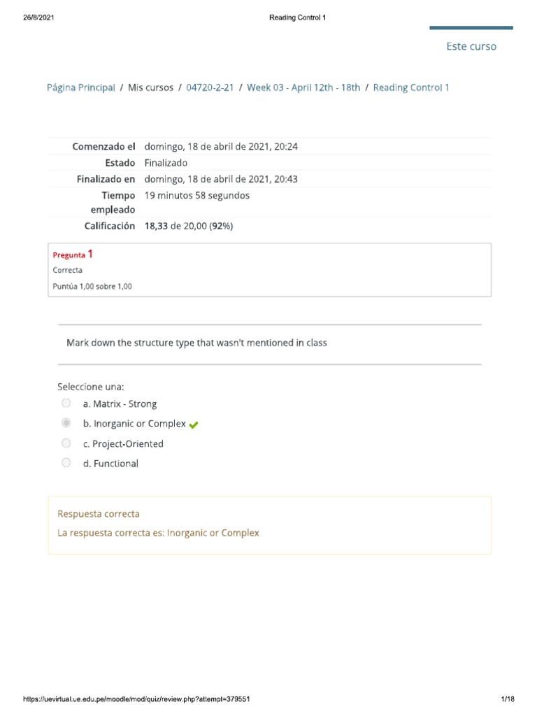 Reading Control 1 | PDF