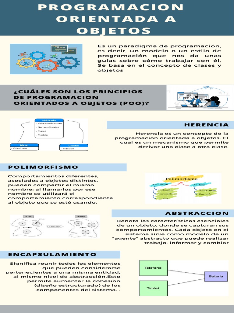 Infografía los principios de la Programación Orientada a Objetos (POO) | PDF