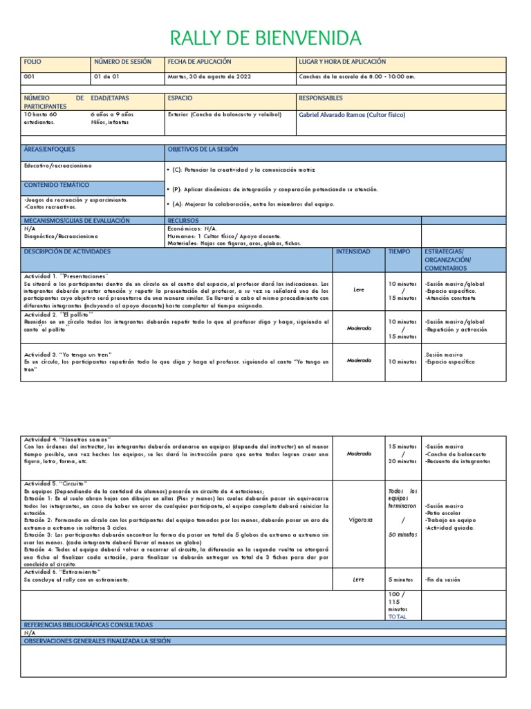 Rally (1° - 3° Primaria) | PDF | Maestros