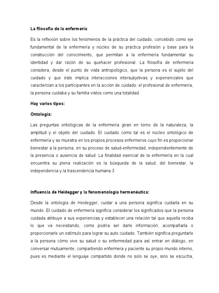 La Filosofía de La Enfermería | PDF | Enfermería | Paradigma