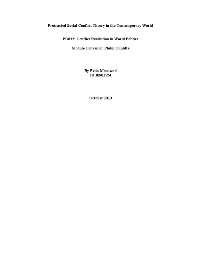 Assessing the Applicability of Edward Azar's Protracted Social Conflict ...